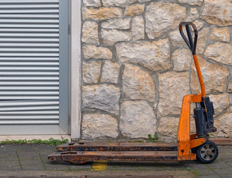 Manual Pallet Jack stock image. Image of wall, croatia - 393601241