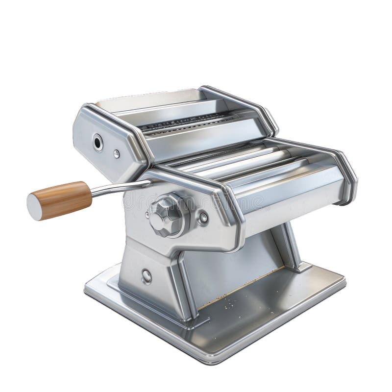 Manual Pasta Maker Machine Making Pasta Dough, Front View Stock ...