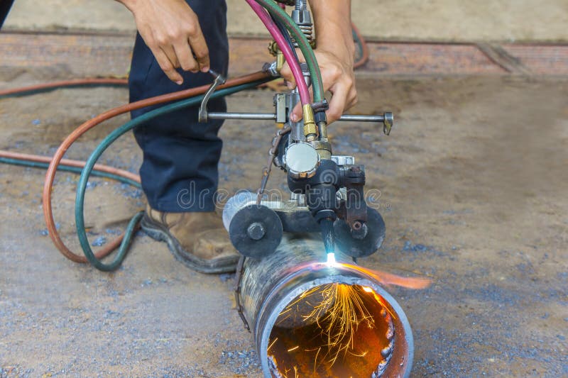Manual pipe cutting stock photo. Image of safety, work - 36273064