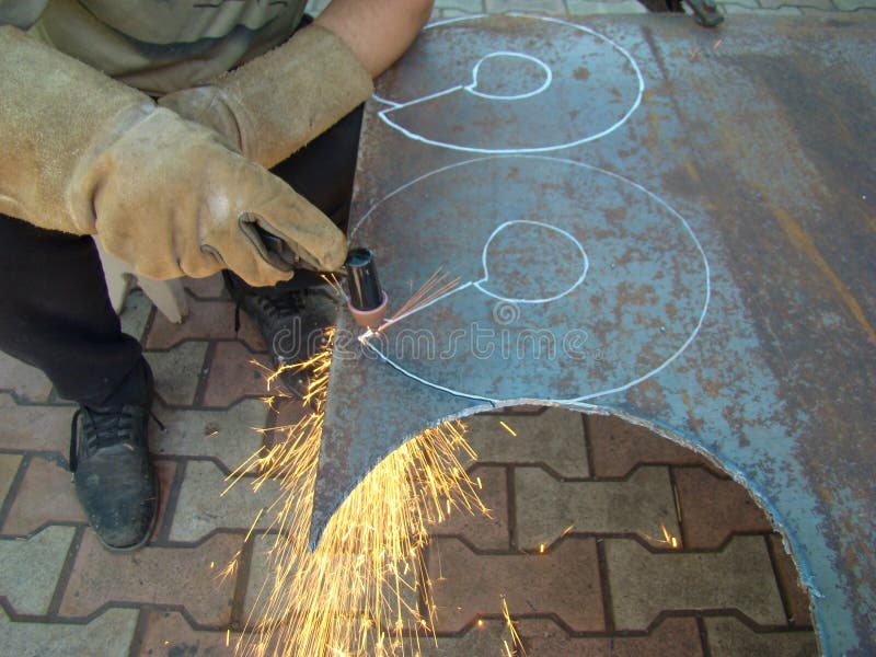Manual plasma cutter stock image. Image of craftsmanship - 200138331