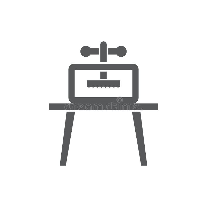 Manual Press Machine Vector Icon Symbol Tools Isolated on White ...
