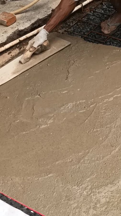 Manual Cement and Sand Mixing Process for Construction Stock Video ...