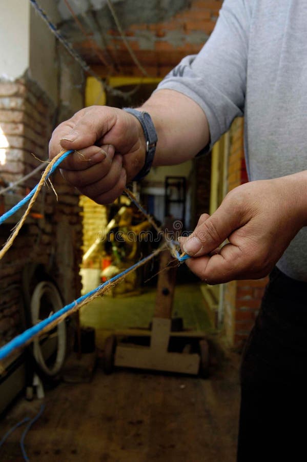 Manual Rope Making by Professional Rope Maker Stock Photo - Image of ...
