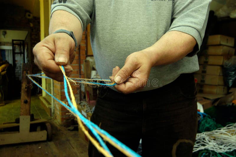 Manual Rope Making by Professional Rope Maker Stock Image - Image of ...