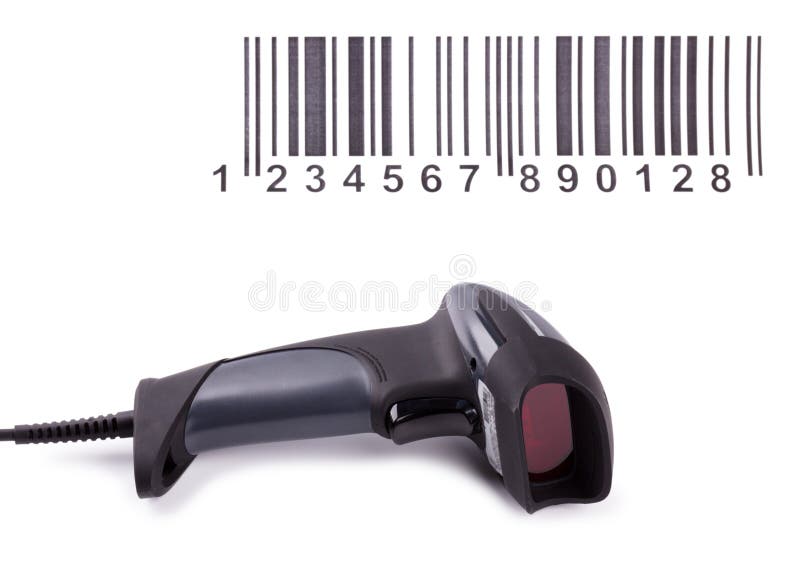 The Manual Scanner of Bar Codes in Man Hand Stock Image - Image of ...