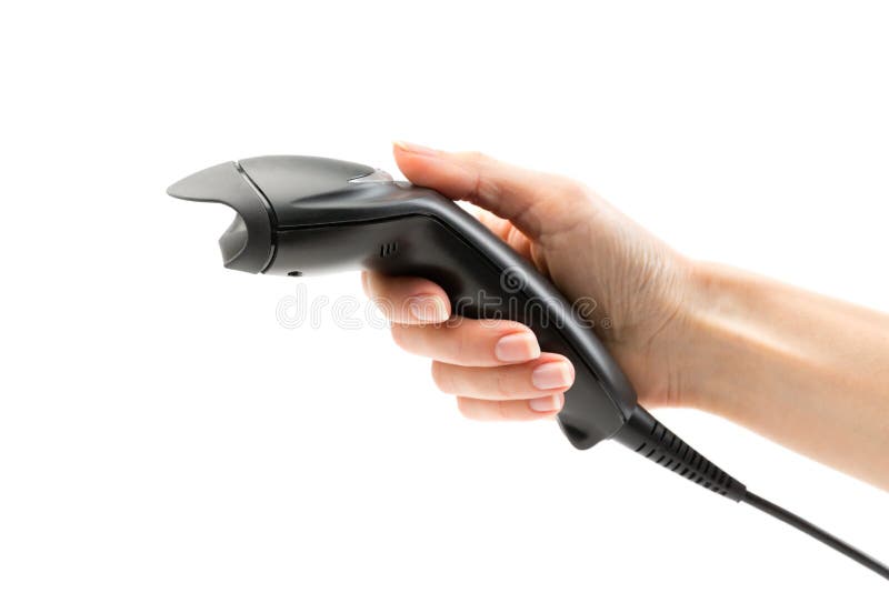 The Manual Scanner of Bar Codes in Woman Hand Stock Image - Image of ...
