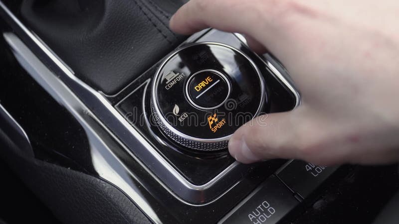 Manual Selection of Driving Modes Sport, Eco, Comfort Button on a ...