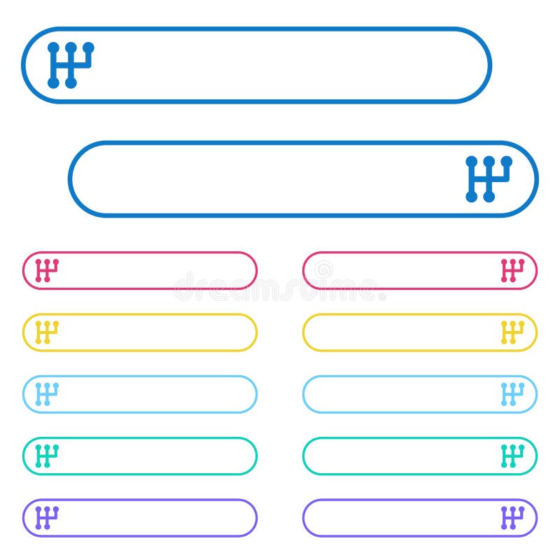 Manual Shift Icons In Rounded Color Menu Buttons Stock Vector Illustration Of Shift Gear