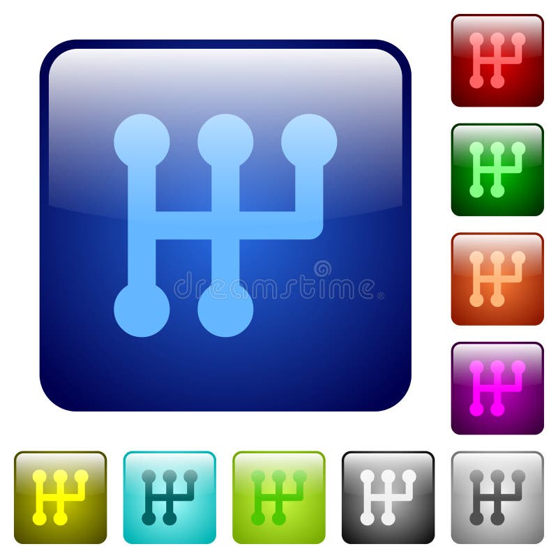 Manual Shift Color Square Buttons Stock Vector - Illustration of design ...