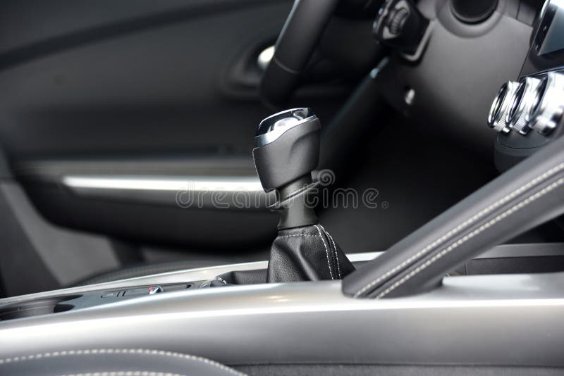 Manual Shift Lever in the Passenger Car. Manual Gear Shift. Stock Photo ...
