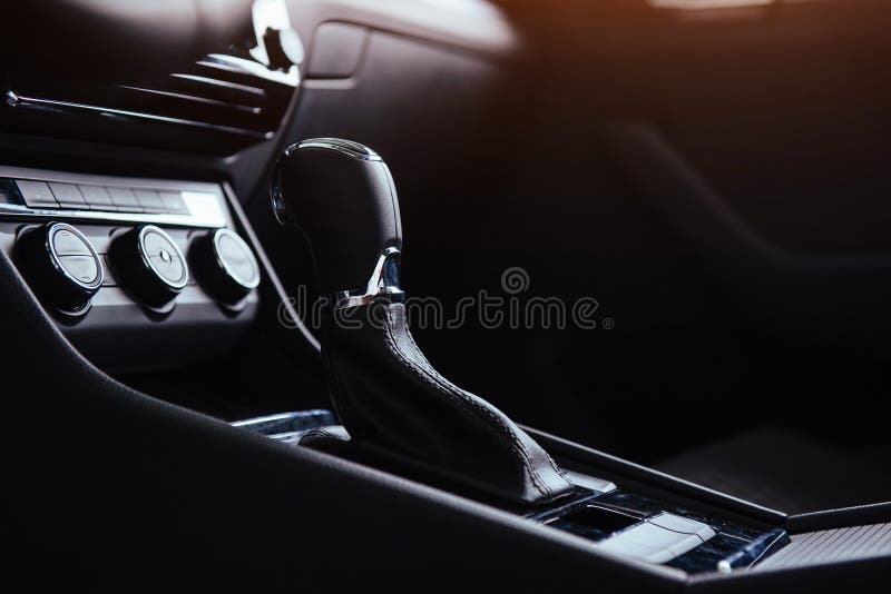 Manual Shift of Modern Car Gear Shifter Stock Image - Image of chrome ...