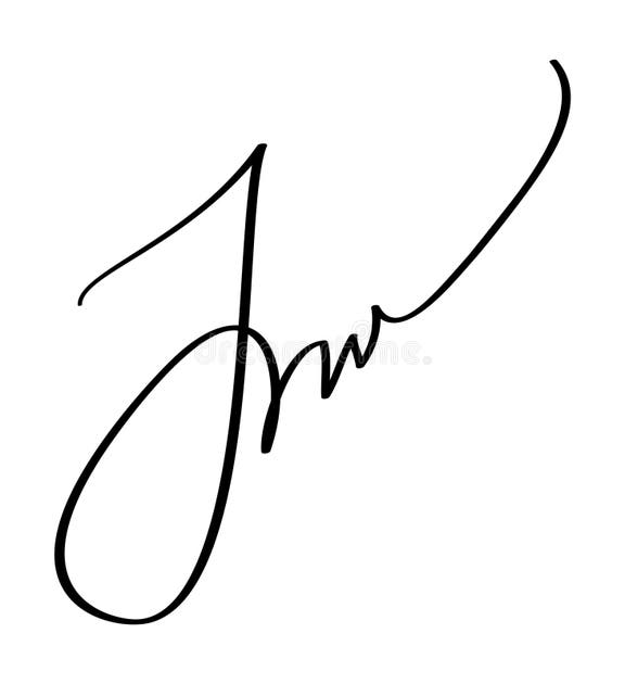 Manual Signature for Documents on White Background. Hand Drawn ...
