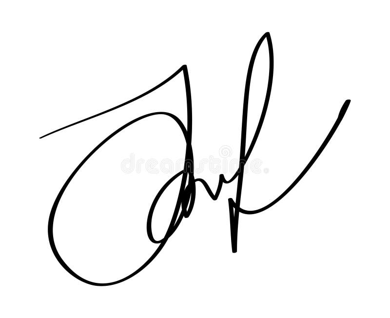 Manual Signature for Documents on White Background. Hand Drawn ...