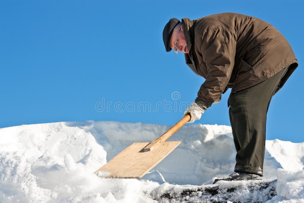 Manual snow removal stock image. Image of cleaning, layer - 22317241