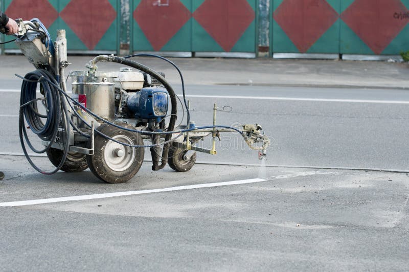 Manual Spray Marking Machine Stock Photo - Image of repairing, outdoor ...