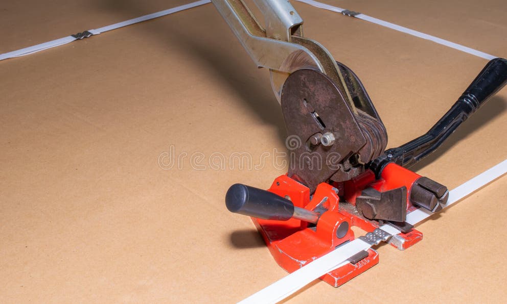 Manual Strapping of Packages for Shipping Stock Photo - Image of ...