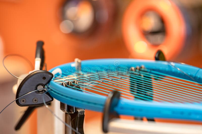 Manual Stringing of a Tennis Racket in Service Stock Photo - Image of ...