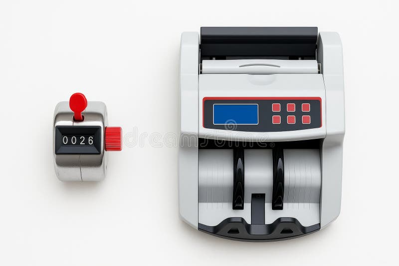 Manual Tally Counter and Modern Money Counting Machine Stock ...