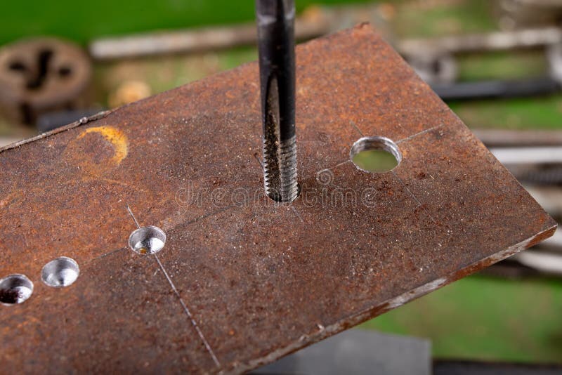 Manual Thread Cutting in Metal. Locksmith Accessories for Small Work in ...