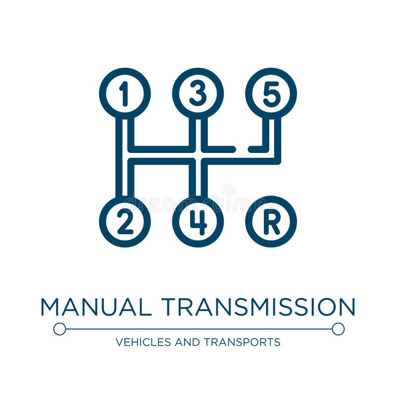 Manual Transmission Icon. Linear Vector Illustration from Driving ...