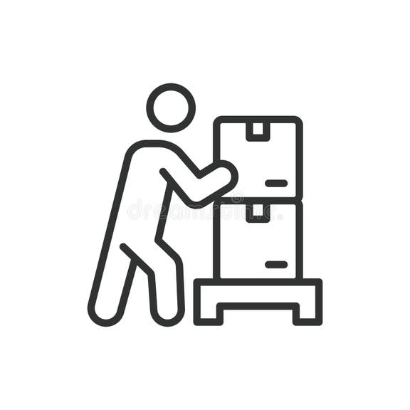Manual Unloading, Icon in Line Design. Manual Unloading, Cargo Handling ...