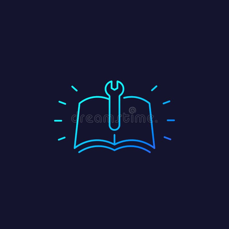 Manual User Book Vector Icon Flat for Web Design Stock Vector ...