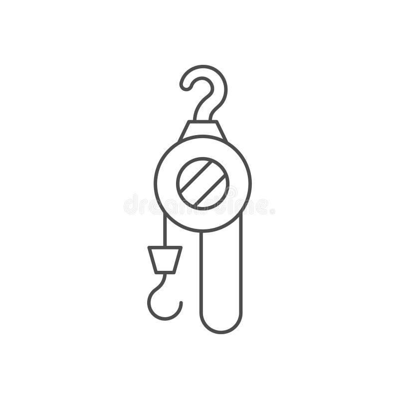 Manual Winch Line Outline Icon Stock Vector - Illustration of remote ...
