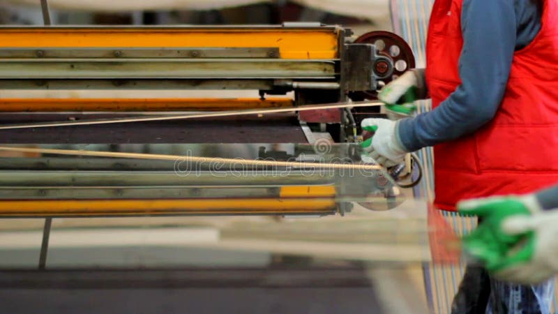 Factory for PVC Windows and Doors Production. Workers in Workshop Stock ...