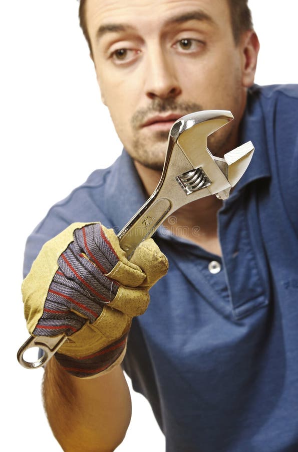 Manual Worker Closeup on White Stock Photo - Image of carpenter ...