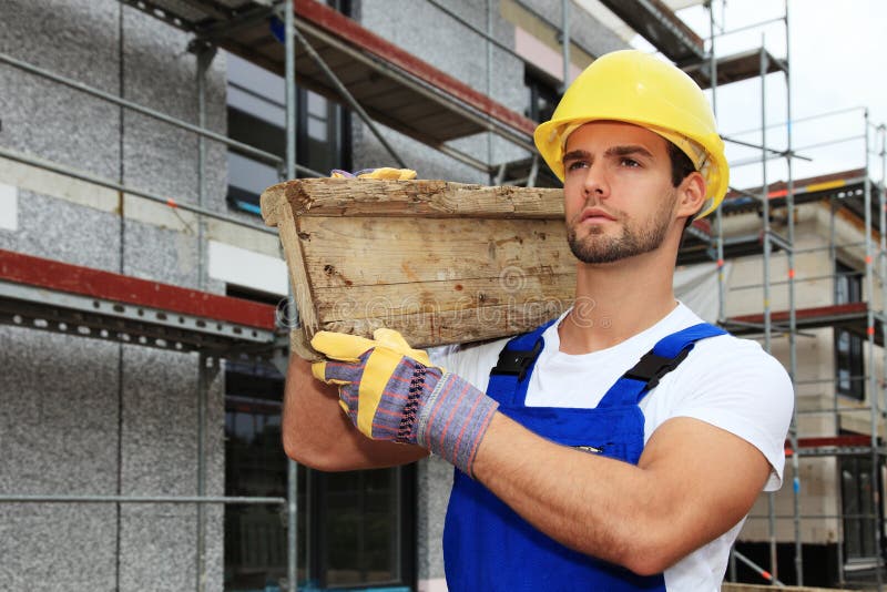 Manual Worker on Construction Site Stock Image - Image of attractive ...