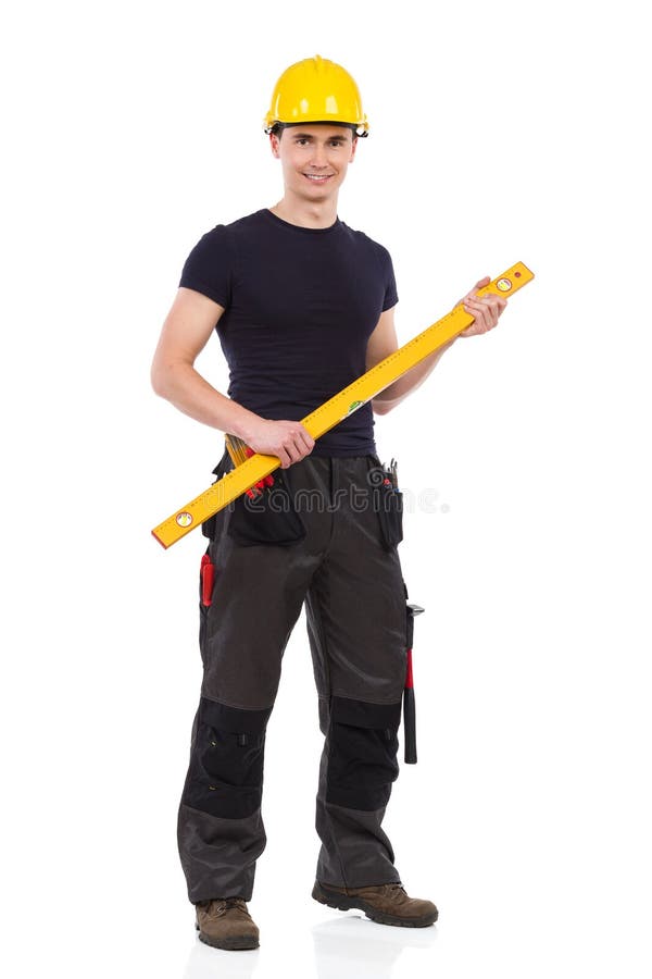 Manual Worker Holding a Measuring Instrument Stock Photo - Image of ...