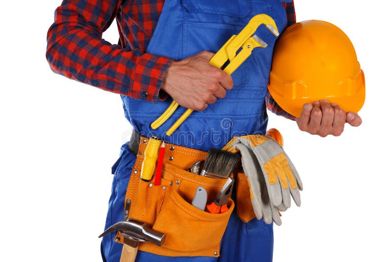 Manual Worker Man Isolated on White Background Stock Image - Image of ...