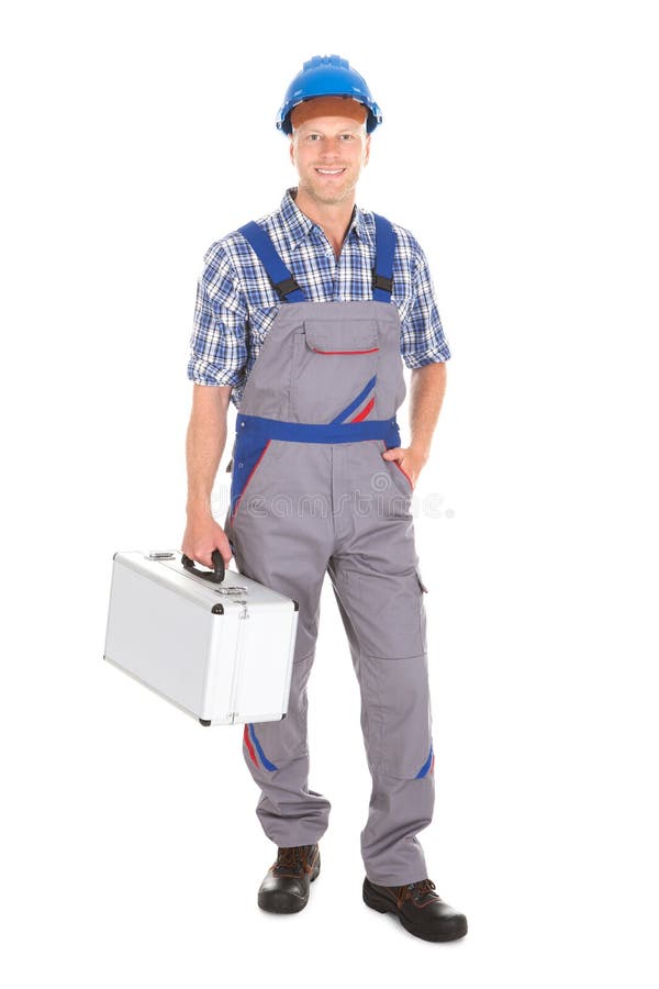 Manual Worker Falling Over White Background Stock Photo - Image of ...