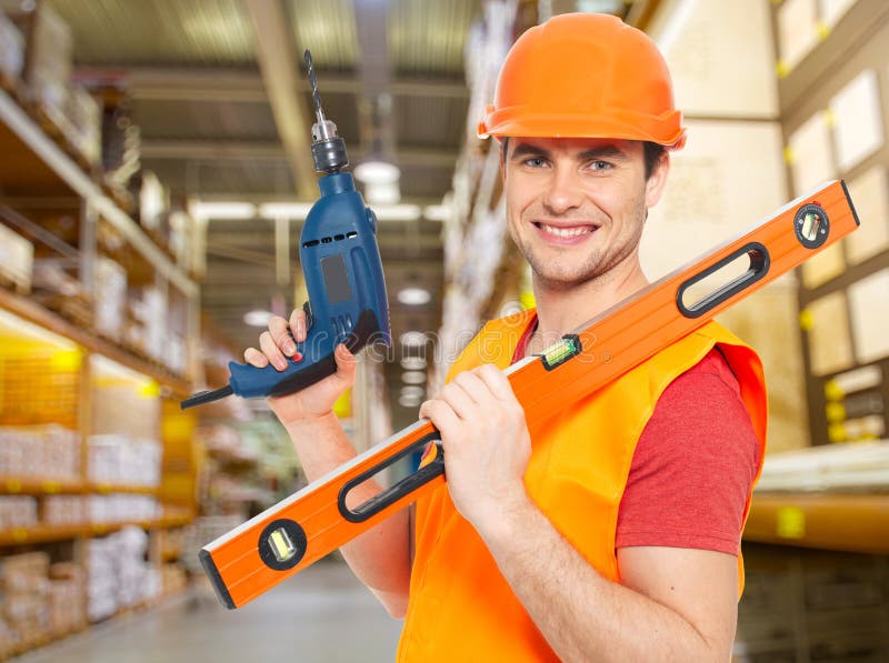 Manual Worker with Tools at Warehouse Stock Photo - Image of builder ...