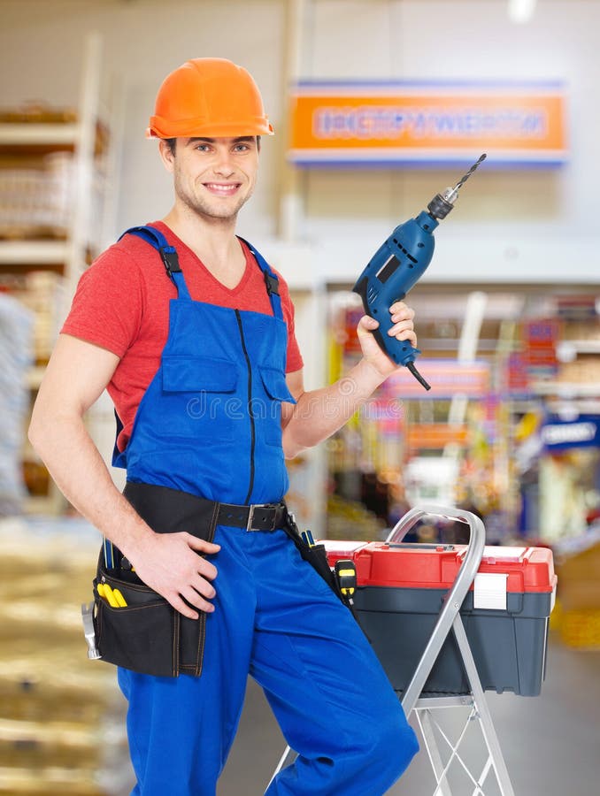 Manual Worker with Tools at Warehouse Stock Image - Image of caucasian ...