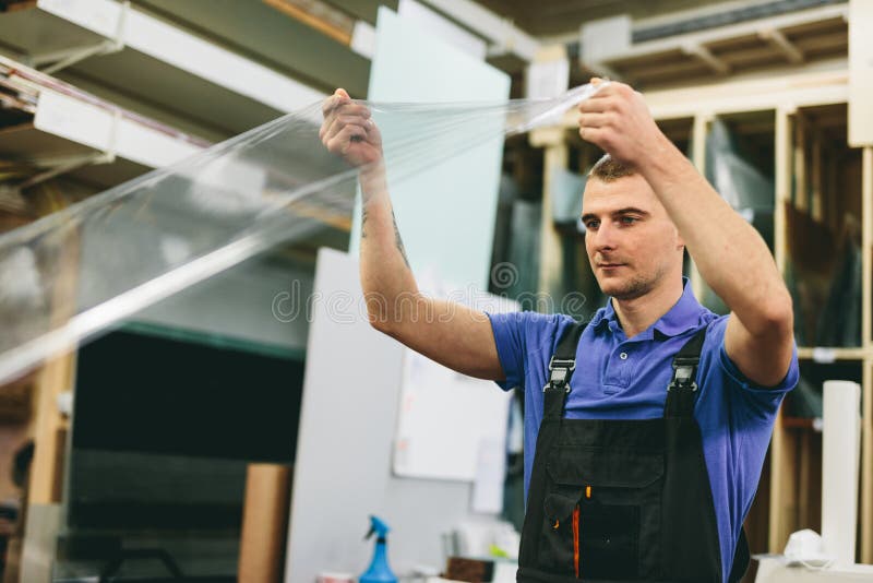 Manual Worker Working in Workshop. Industry Stock Image - Image of ...
