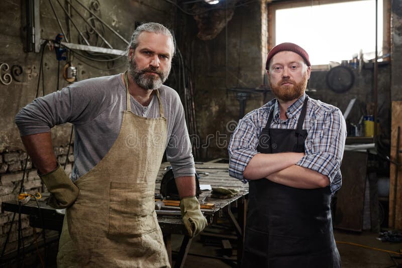 Manual Workers Standing in the Workshop Stock Photo - Image of business ...