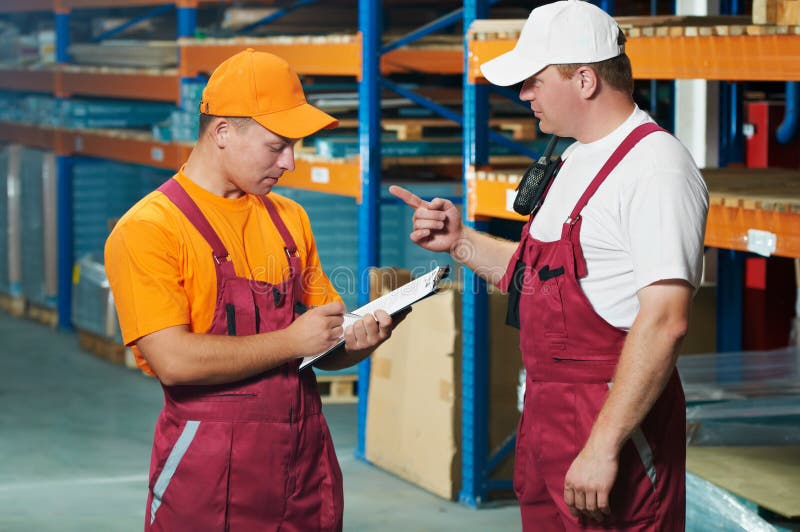 Manual Workers in Warehouse Stock Image - Image of happy, male: 20123569