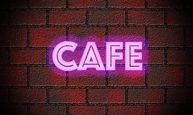 Manually Created Illustration of a Brick Wall with the Word Cafe in ...