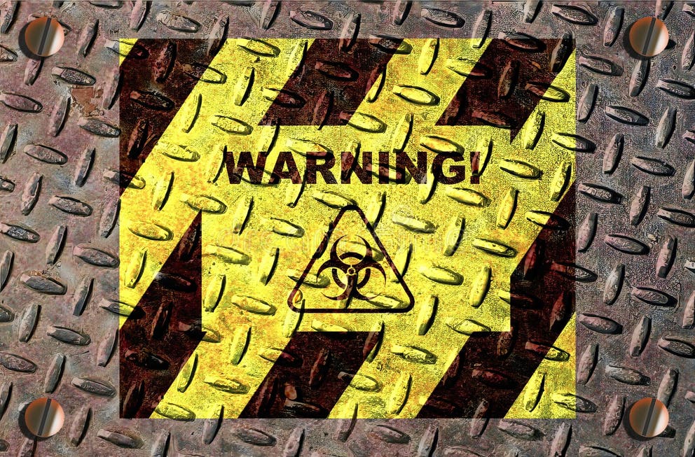 Manually Created Illustration of a Hazardous Material Warning on a ...