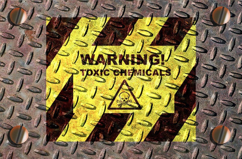Manually Created Illustration of a Warning Toxic Chemical Warning Label ...