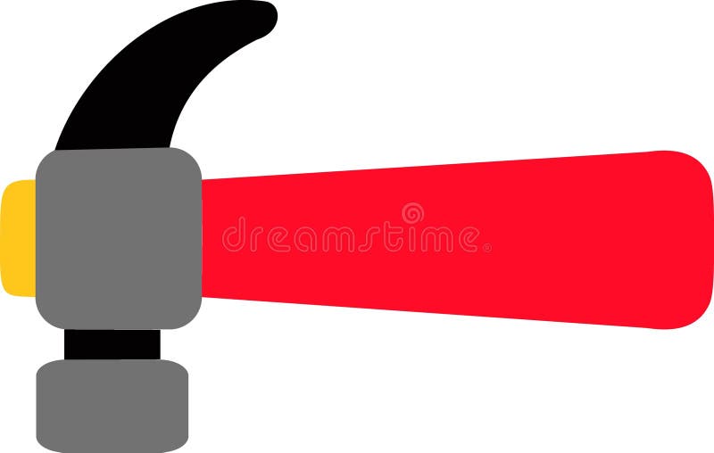 Manually Hand Traced Vector of a Hammer in Cheerful Colors Isolated on ...