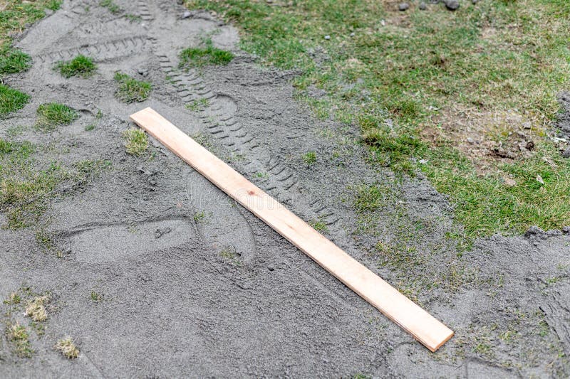 Manually Leveling the Land with a River Sand Stock Image - Image of ...