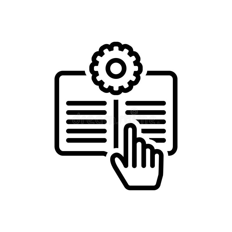 Black Line Icon for Manuals, Guide and Open Stock Vector - Illustration ...