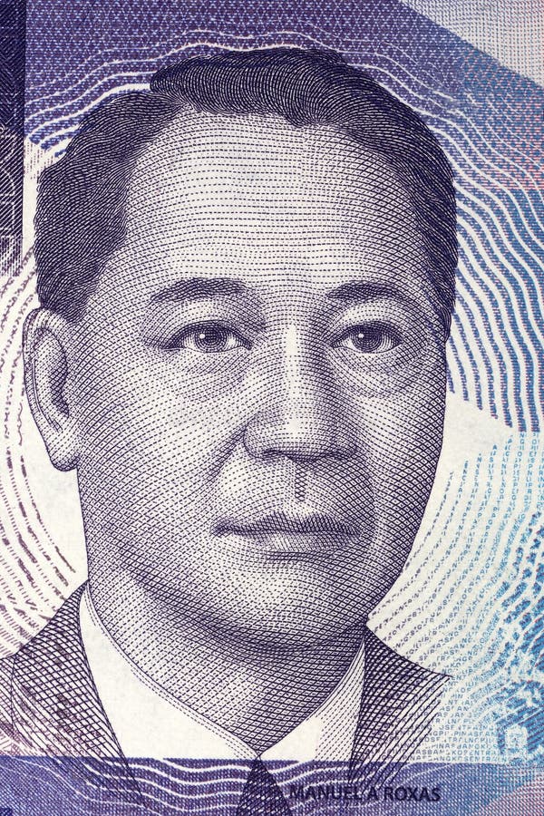Manuel a Roxas on 100 Piso Philippines Money Bill Close Up Pattern ...