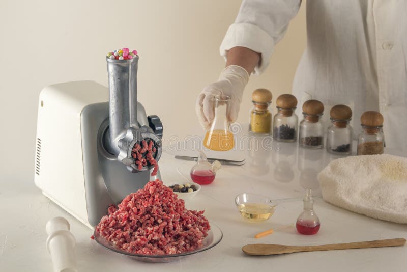 Manufacture of Artificial Meat in the Laboratory Stock Photo - Image of ...