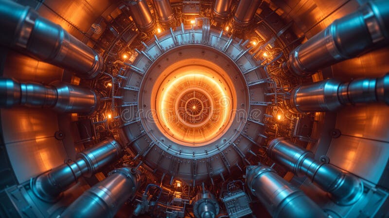 Manufacture of Nuclear Engines, Nuclear Reactors Stock Illustration ...