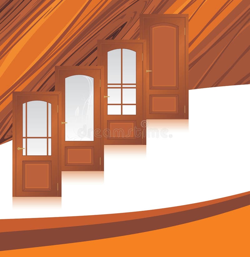 Manufacture of Wooden Doors. Abstract Background Stock Vector ...