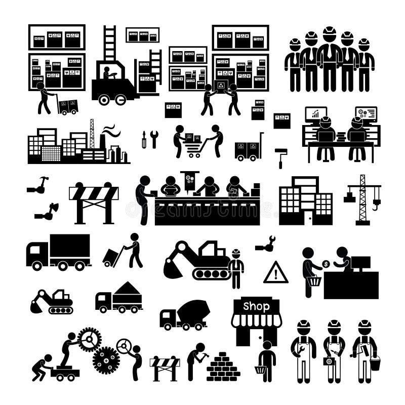 Manufacturer and Distributor Icon Stock Vector - Illustration of seller ...