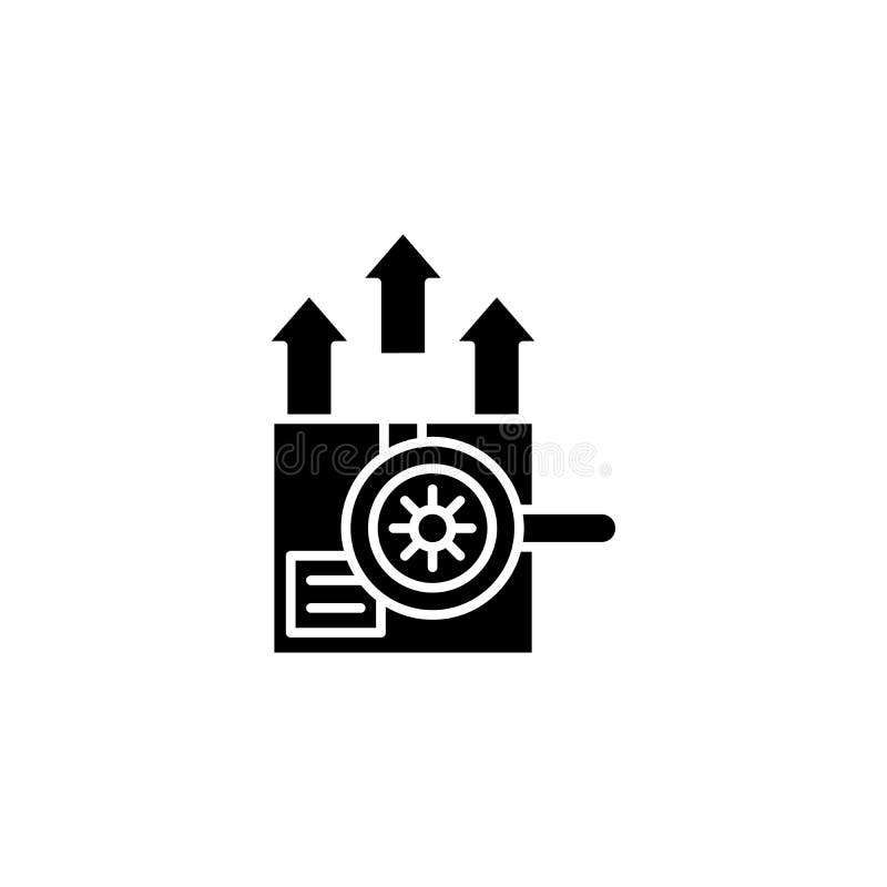 Production Performance Black Icon Concept. Production Performance Flat ...